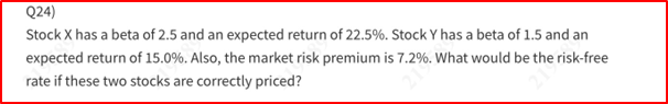 Solved Q24)Stock x ﻿has a beta of 2.5 ﻿and an expected | Chegg.com