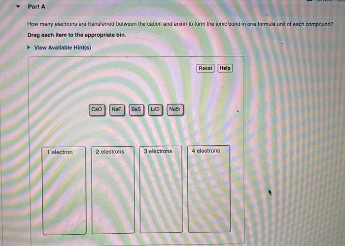Solved Part A How many electrons are transferred between the | Chegg.com