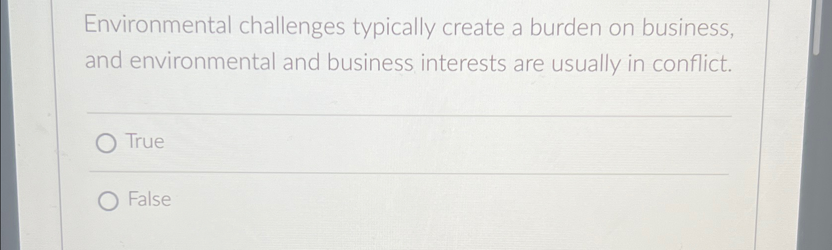 Solved Environmental challenges typically create a burden on | Chegg.com
