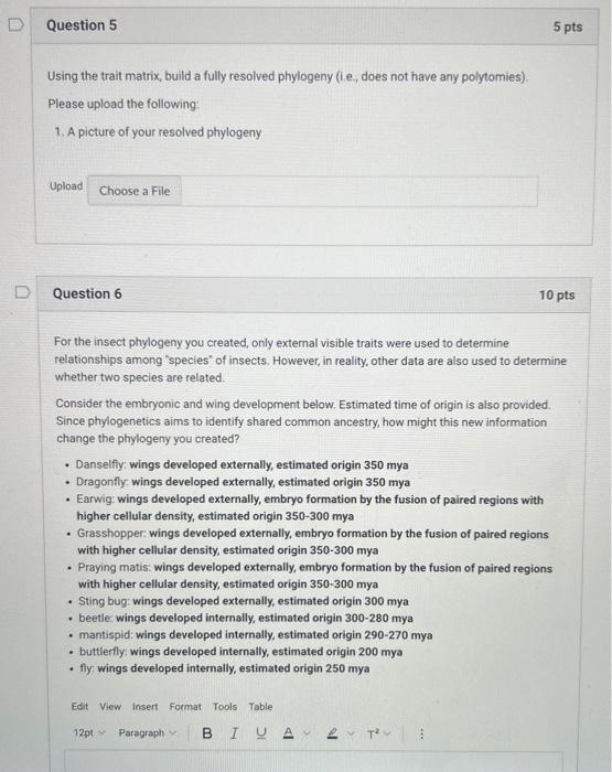 Solved Using the concept of parsimony, build a trait matrix | Chegg.com