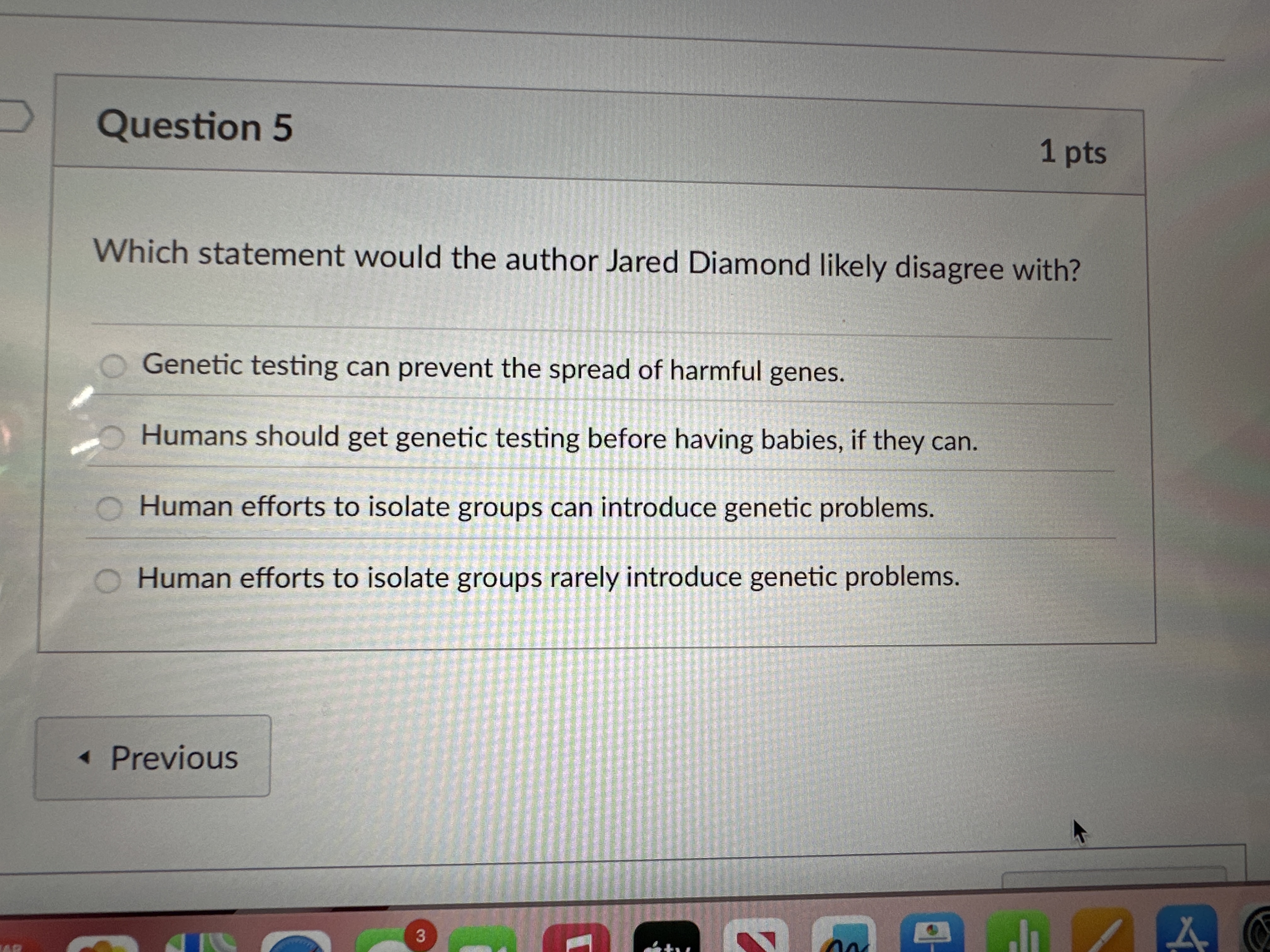 Solved Which statement would the author Jared Diamond likely | Chegg.com