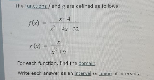 Solved The functions f ﻿and g ﻿are defined as | Chegg.com