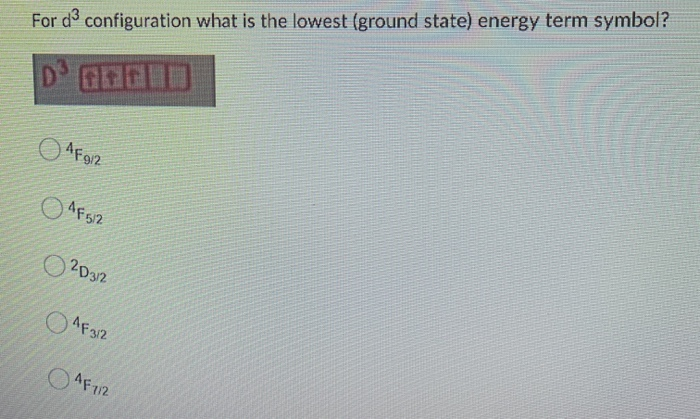 Solved For d3 configuration what is the lowest (ground | Chegg.com