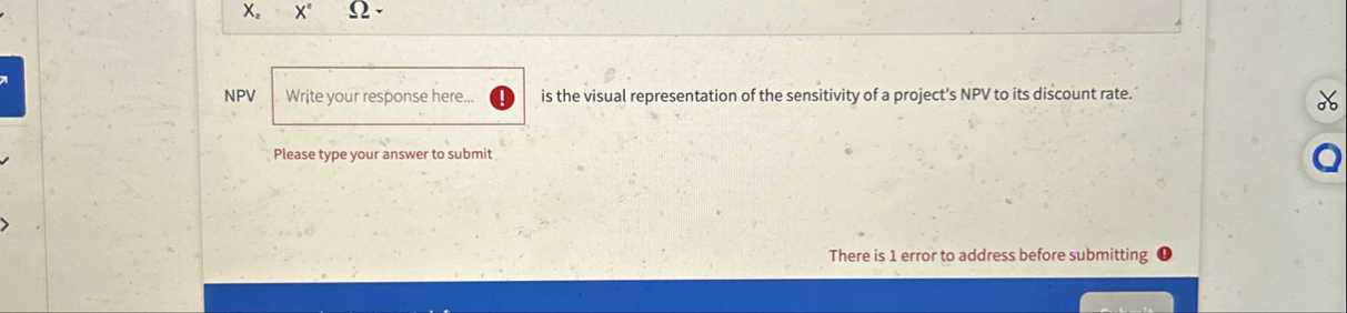 NPV ﻿is the visual representation of the | Chegg.com