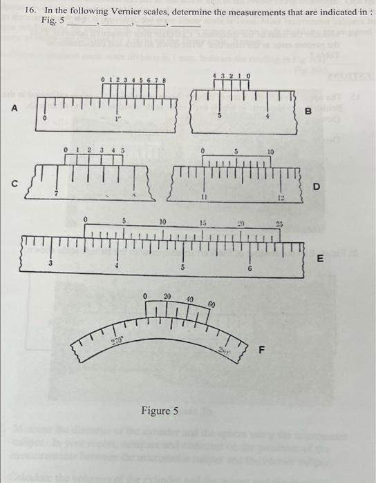 Solved 16. In the following Vernier scales, determine the | Chegg.com