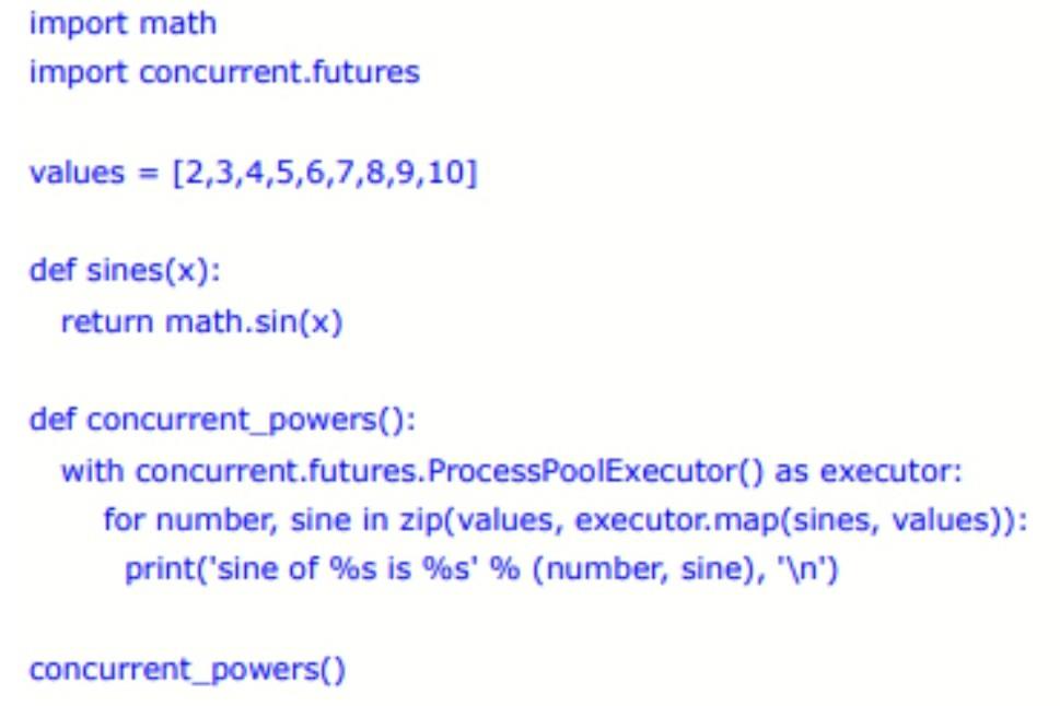 Solved import math import concurrent.futures values = | Chegg.com