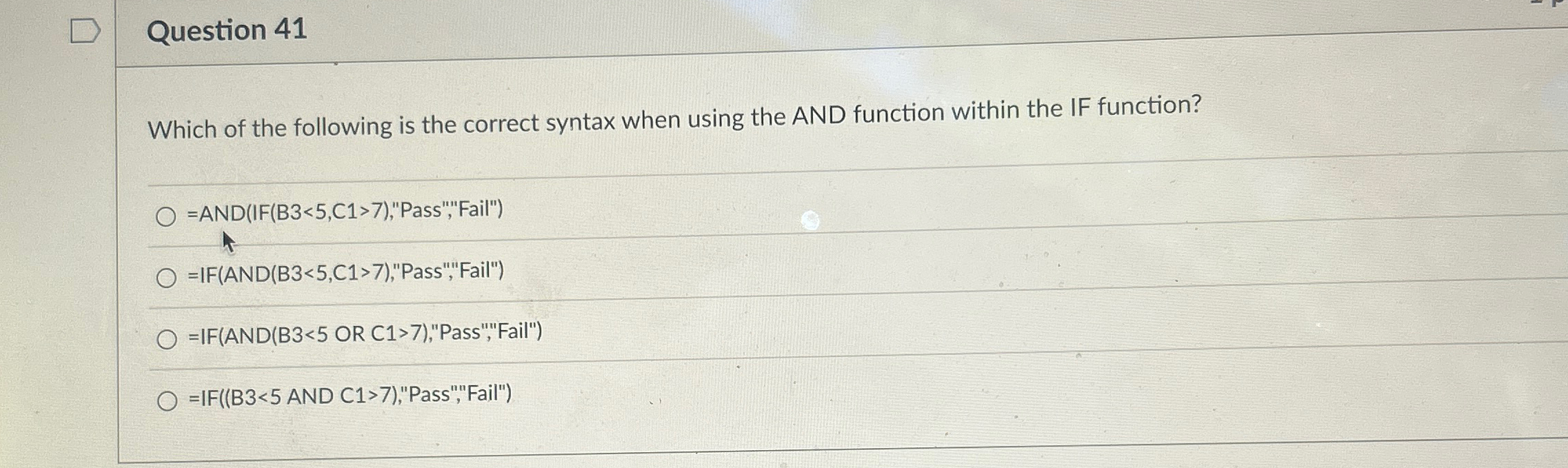 Solved Question 41Which of the following is the correct | Chegg.com
