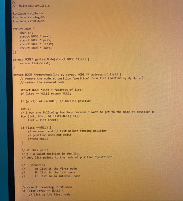 Solved // Multipointerlist.c #include #include #include | Chegg.com
