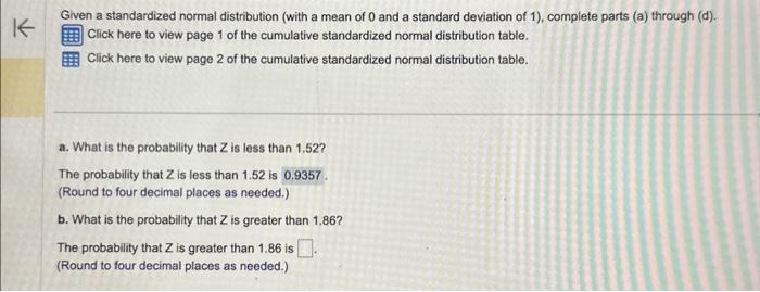 Solved Cumulative standardized normal distribution table | Chegg.com