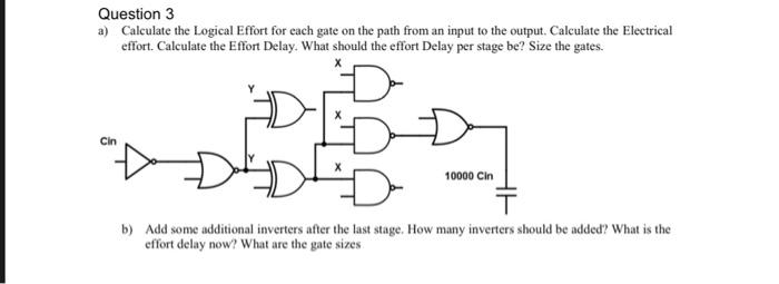 Solved Question 3 a) Calculate the Logical Effort for each | Chegg.com