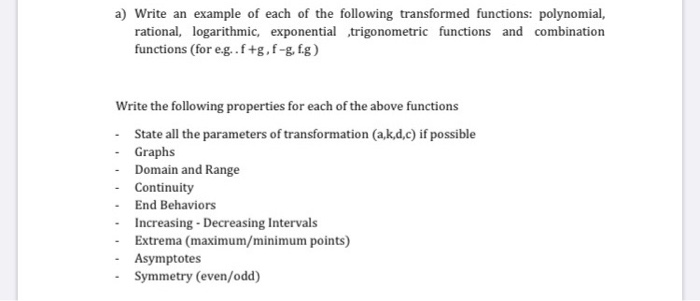 Solved a) Write an example of each of the following | Chegg.com