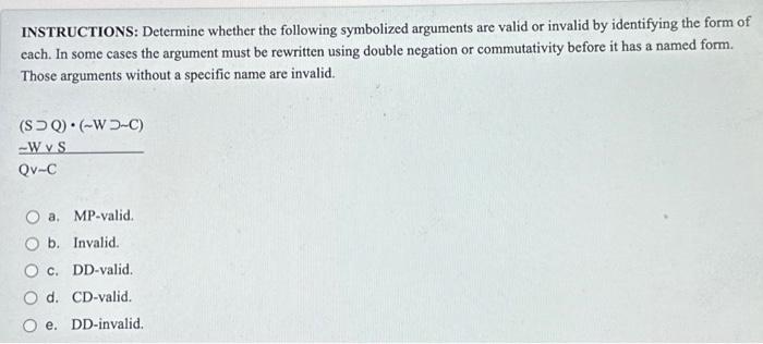 INSTRUCTIONS: Determine whether the following | Chegg.com