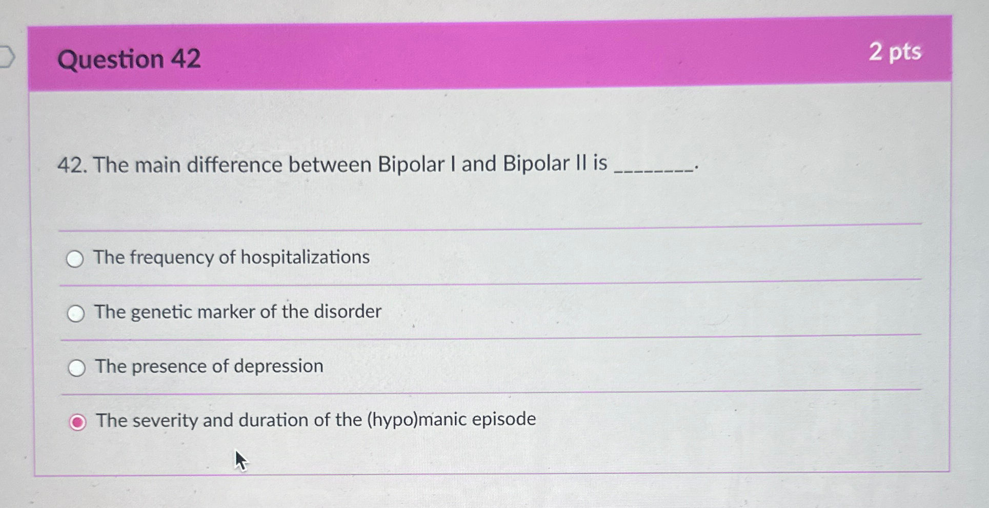 Solved Question 422 ﻿pts42. ﻿The main difference between | Chegg.com