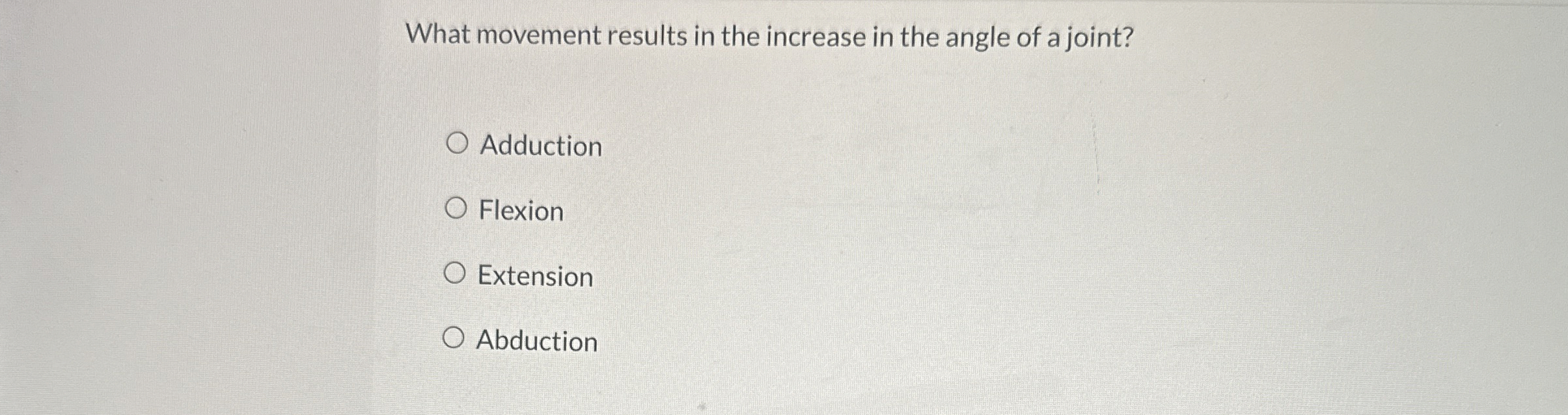 Solved What movement results in the increase in the angle of | Chegg.com