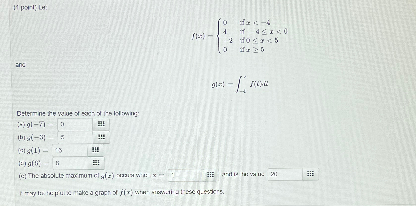 Solved (1 ﻿point) | Chegg.com