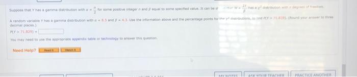 Solved Suppose that Y has a gamma distribution with 𝛼 = | Chegg.com
