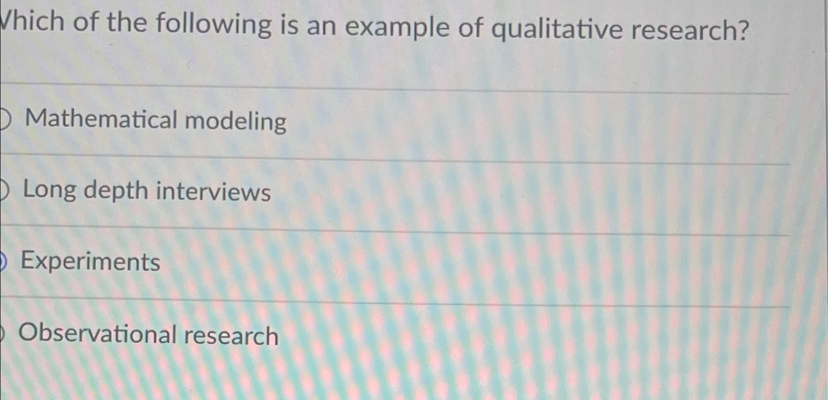 Solved Which of the following is an example of qualitative | Chegg.com