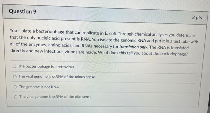 Solved You isolate a bacteriophage that can replicate in E. | Chegg.com