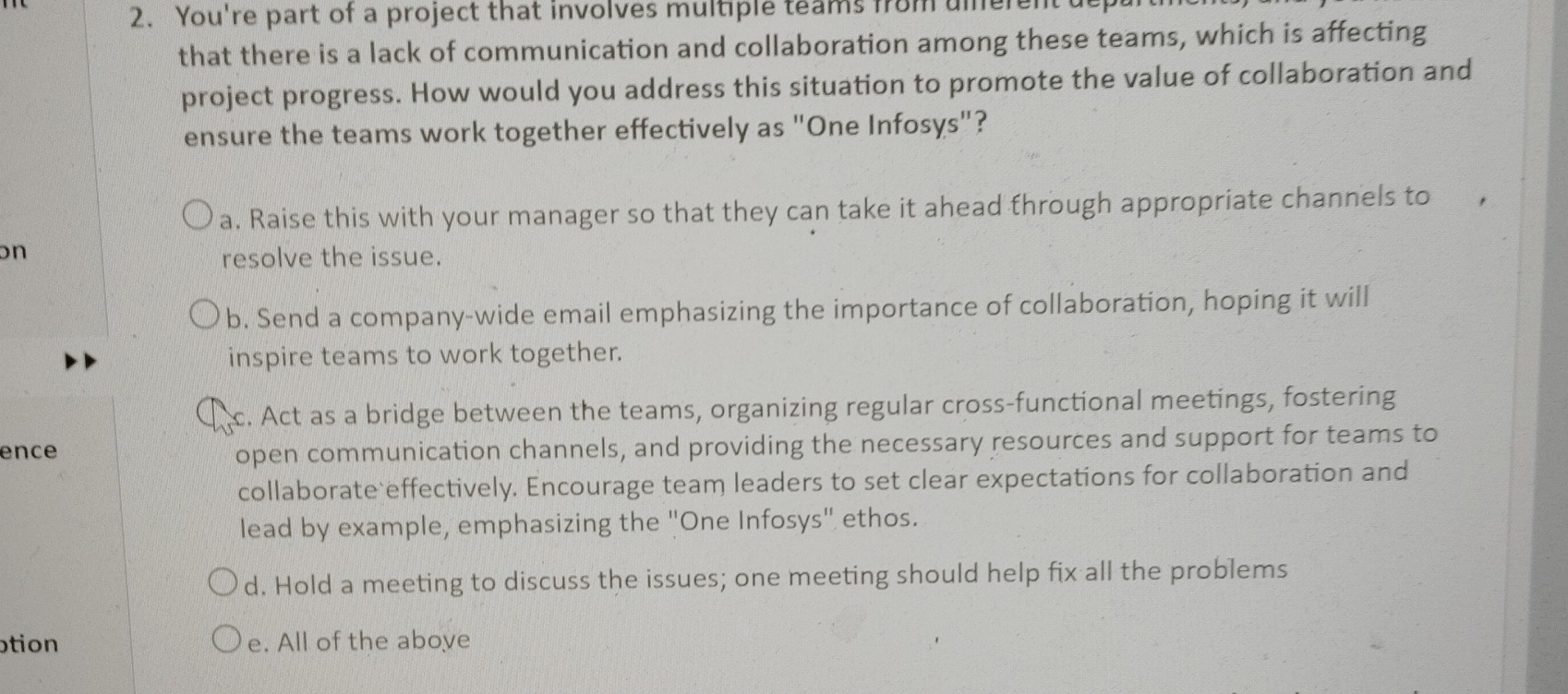 Solved You're part of a project that involves multiple teams | Chegg.com