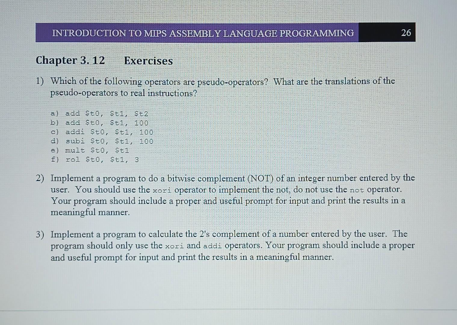 Solved 1) Which of the following operators are | Chegg.com