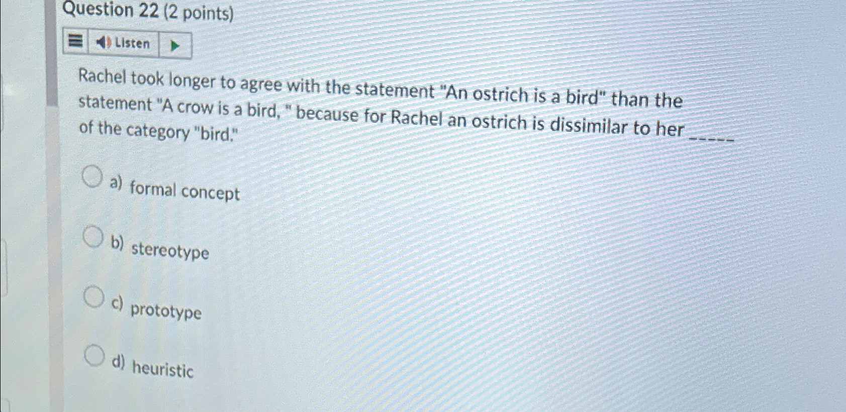 Solved Question 22 (2 ﻿points)Rachel took longer to agree | Chegg.com