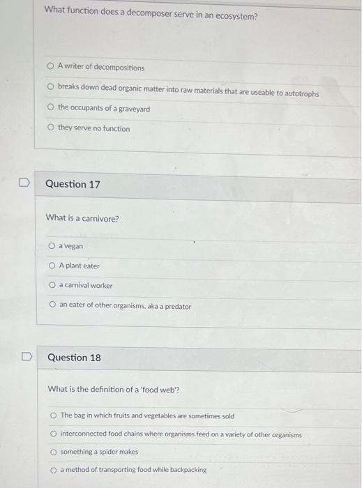 Solved What function does a decomposer serve in an | Chegg.com
