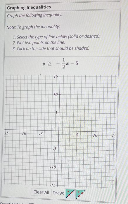 Solved Graphing Inequalities Graph the following inequality. | Chegg.com