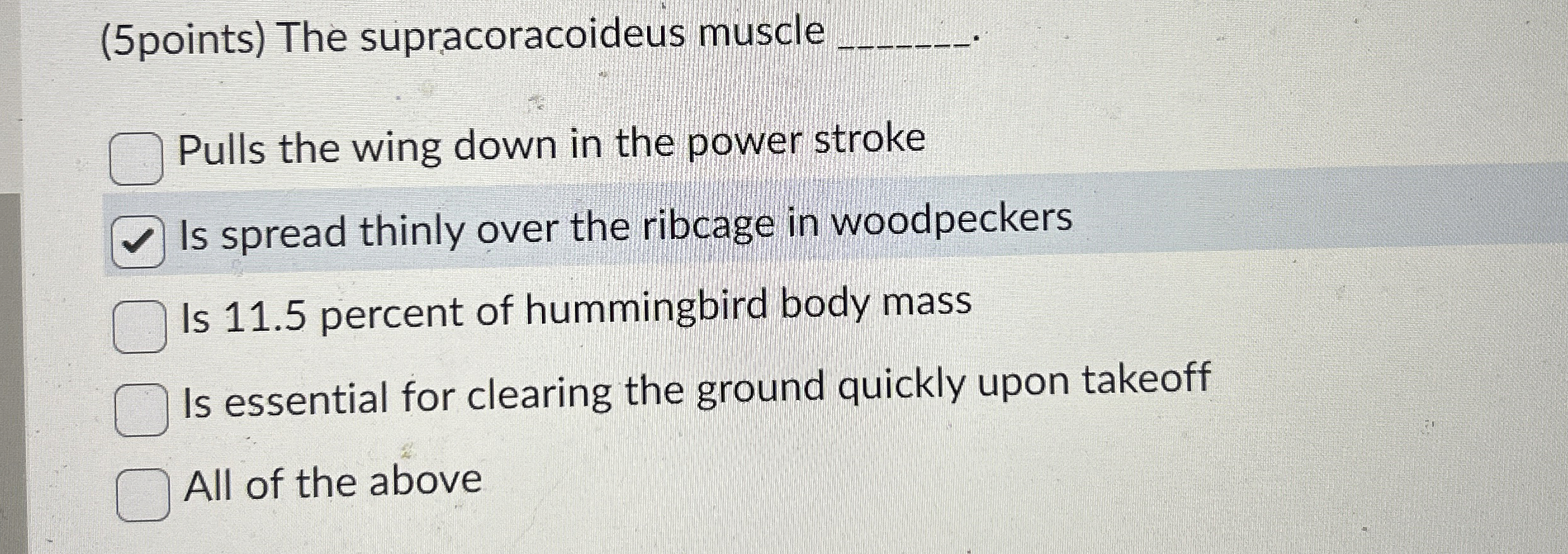 Solved (5points) ﻿The supracoracoideus muscle q,Pulls the | Chegg.com