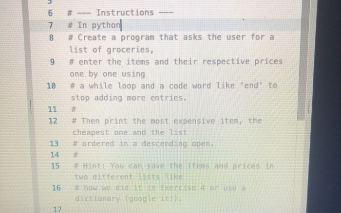 Solved 6 Instructions In Python Create A Program
