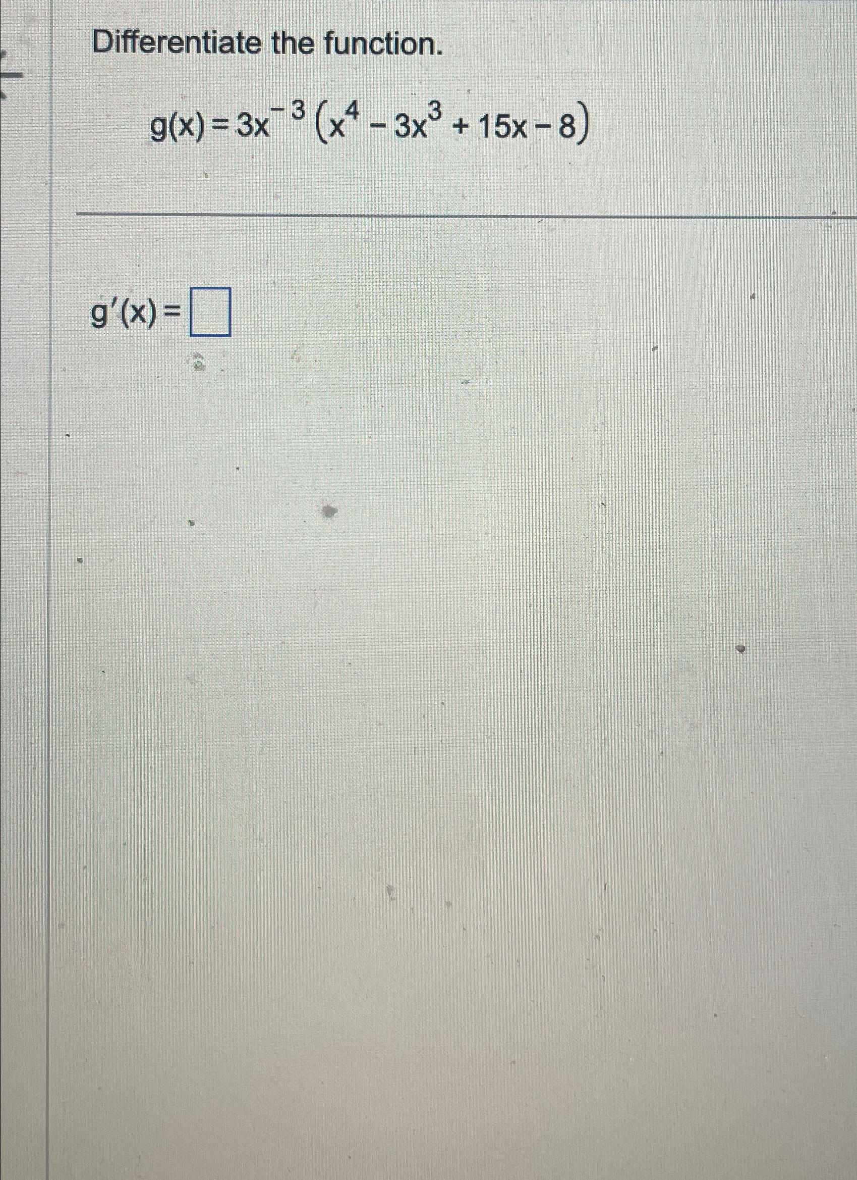 Solved Differentiate the | Chegg.com