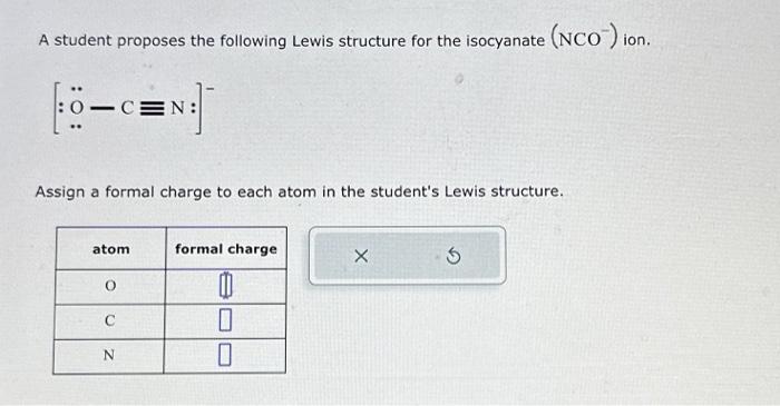 Solved A student proposes the following Lewis structure for | Chegg.com