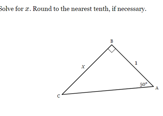 Solve for x. ﻿Round to the nearest tenth, if | Chegg.com