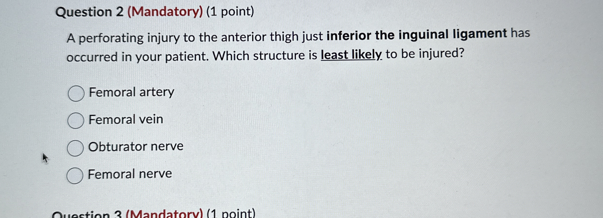 Solved Question 2 (Mandatory) (1 ﻿point)A perforating injury | Chegg.com