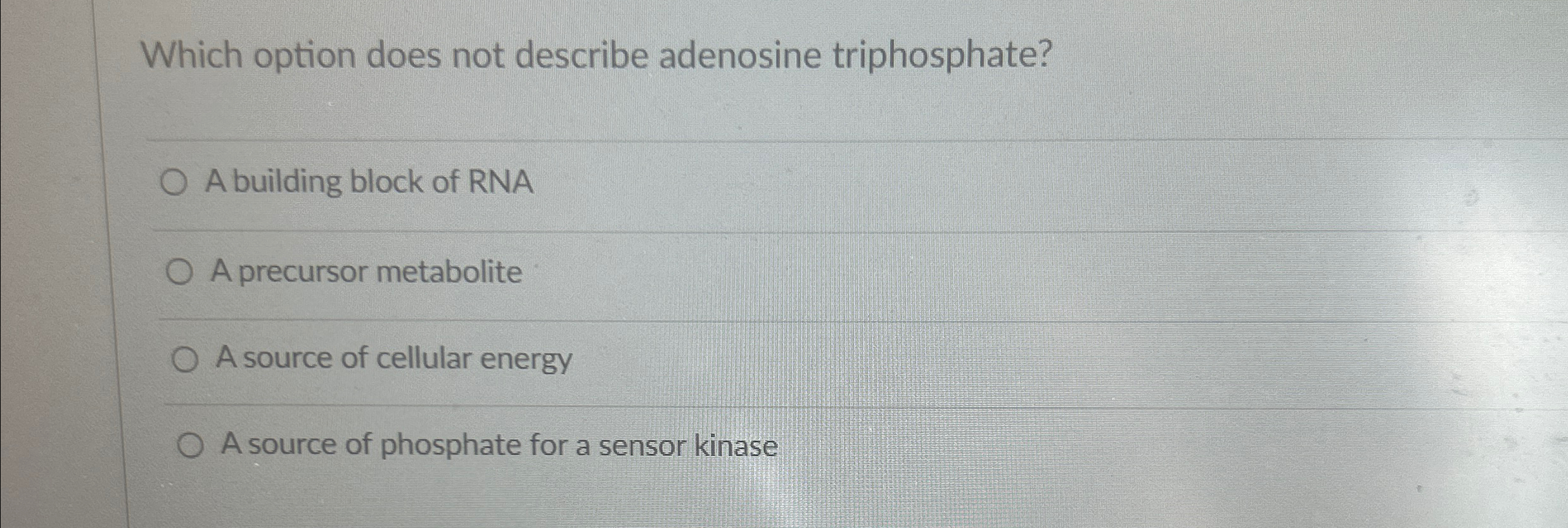 Solved Which option does not describe adenosine | Chegg.com