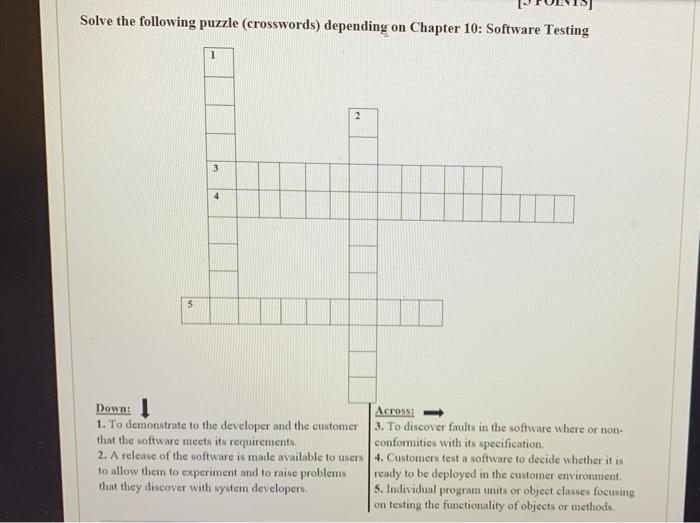 Solved Solve the following puzzle (crosswords) depending on | Chegg.com