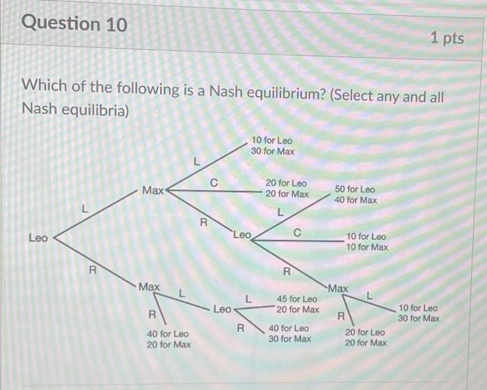 Solved Which of the following is a Nash equilibrium? (Select | Chegg.com