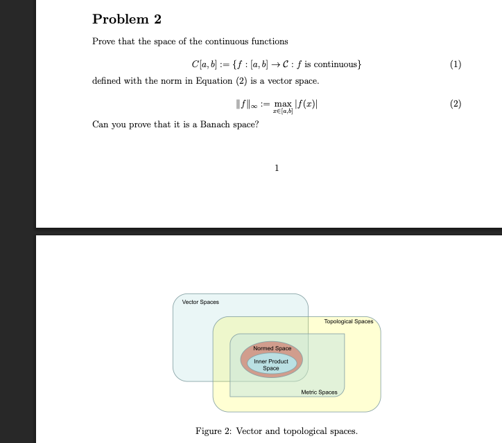 Solved Problem 2Prove that the space of ﻿the continuous | Chegg.com
