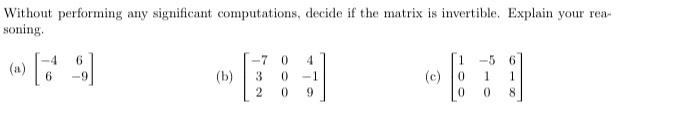 Solved Without performing any significant computations, | Chegg.com