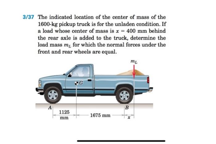 Solved 3/37 The indicated location of the center of mass of | Chegg.com