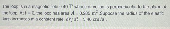 Solved The loop in a magnetic field 0.40 T whose direction | Chegg.com