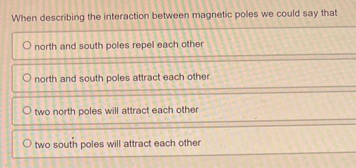 Solved When describing the interaction between magnetic | Chegg.com