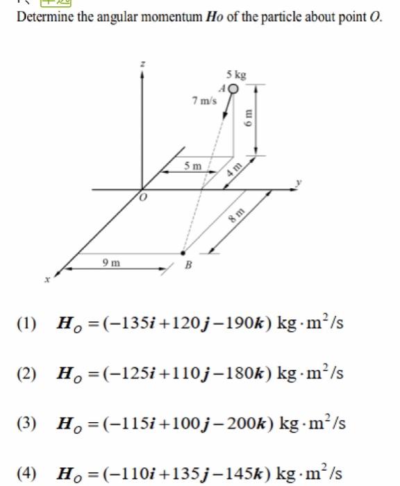 Solved Determine The Angular Momentum Ho Of The Particle