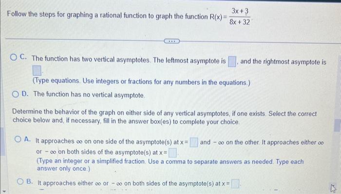 Solved Follow the steps for graphing a rational function to | Chegg.com