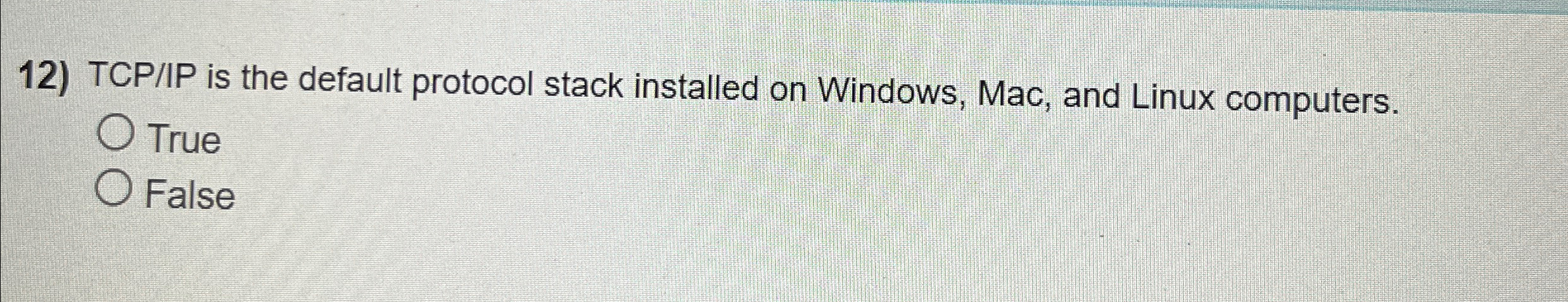 Solved TCP/IP is the default protocol stack installed on | Chegg.com