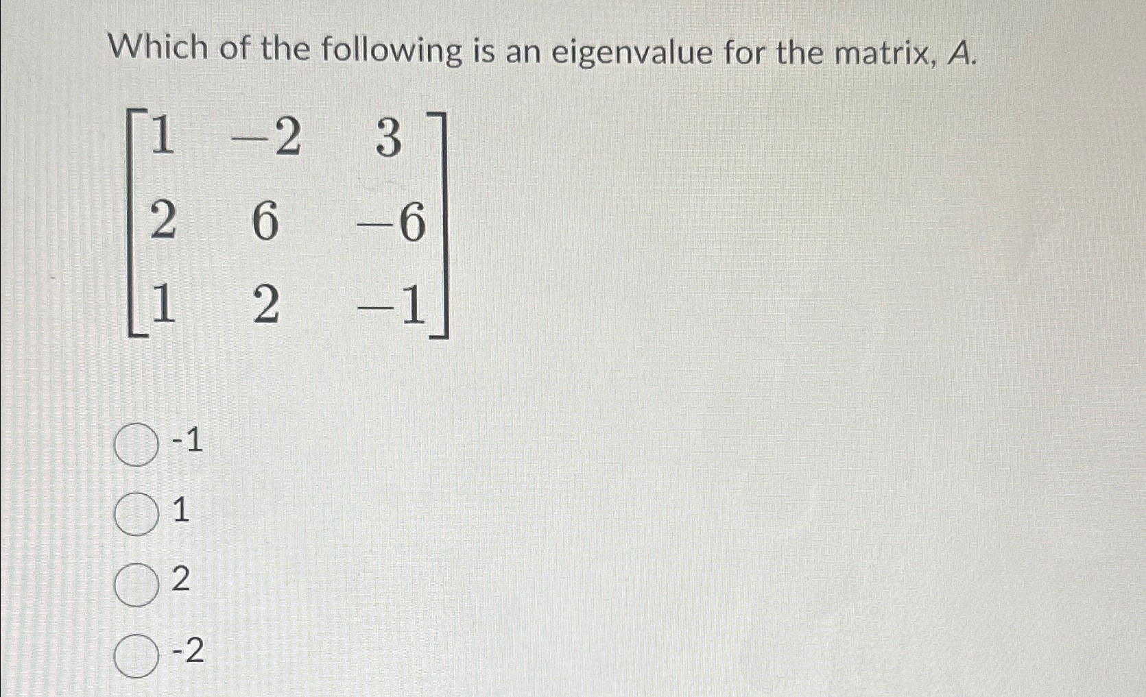 Solved Which of the following is an eigenvalue for the | Chegg.com