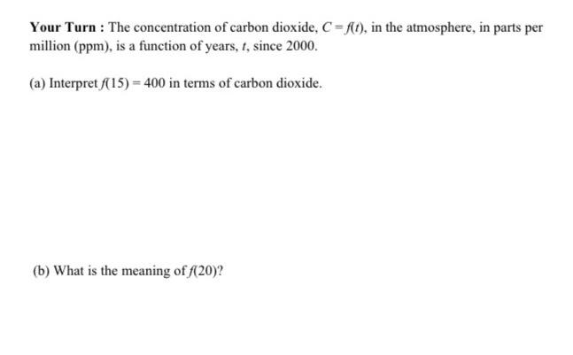 Solved Your Turn : The concentration of carbon dioxide, | Chegg.com