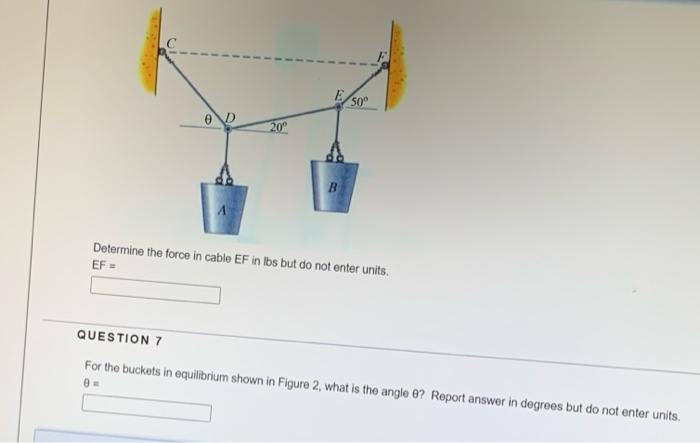 Solved Two buckets are suspended using three cables and are | Chegg.com