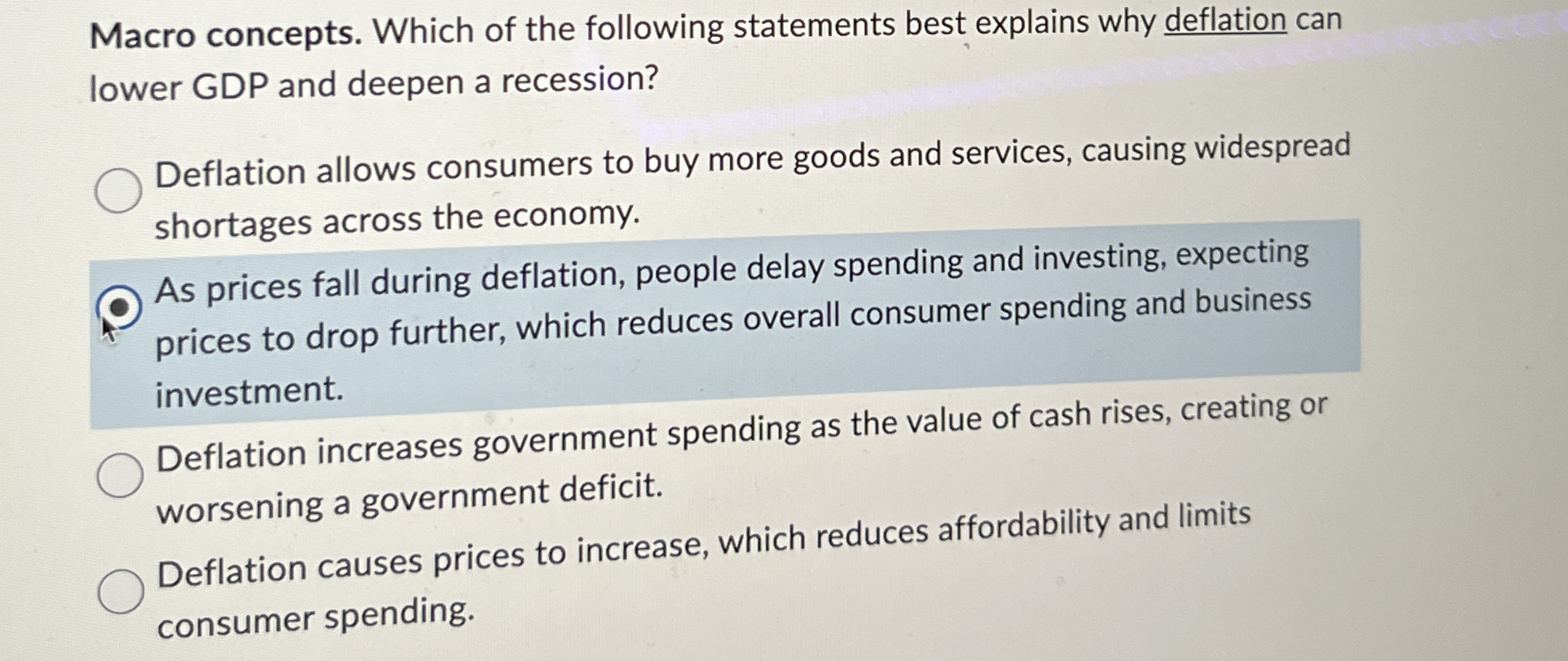 Solved Macro concepts. Which of the following statements | Chegg.com