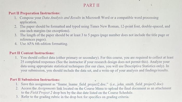 Solved PART II Part II Preparation Instructions: 1. Compose | Chegg.com
