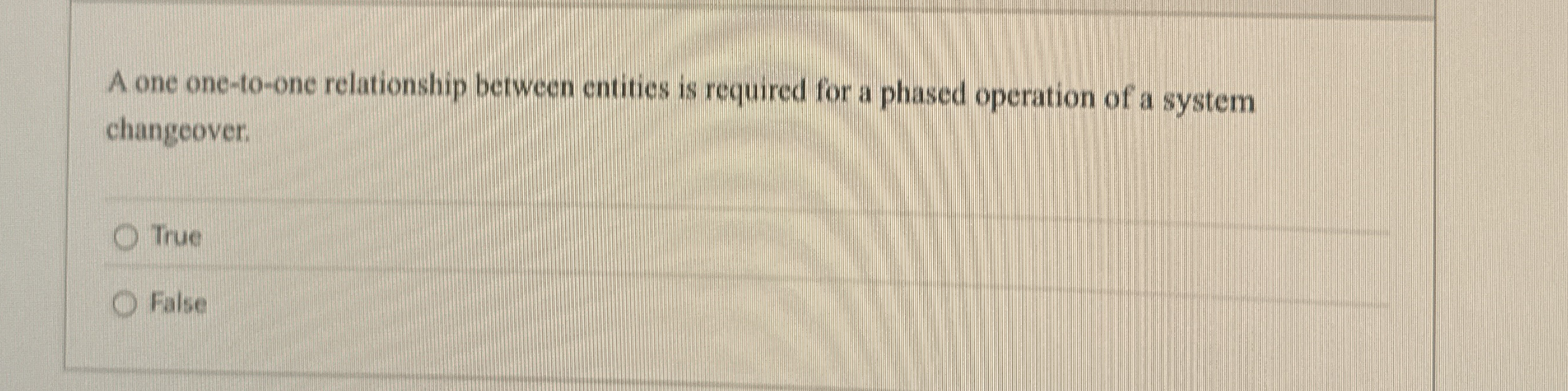 Solved A one one-to-one relationship between entities is | Chegg.com